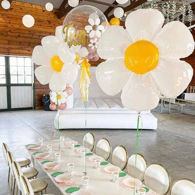 3/1pcs White Daisy Flower Balloon Multi Size Sunflower Foil