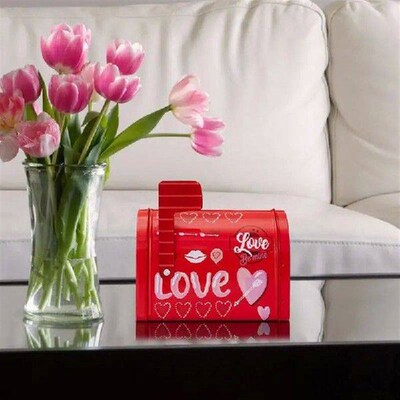 Valentine Tin Mailbox Valentine Ornament Toy Mailbox Play