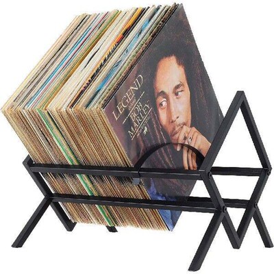 Single Tier Vinyl Record Storage Matte Black Vinyl Record