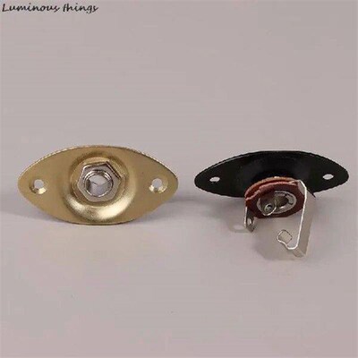 1Set Metal Concave Output Jack Plate Socket & Screws For