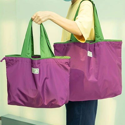 1-Pack Reuable Shopping Bag, Large Capacity Foldable Drawtri