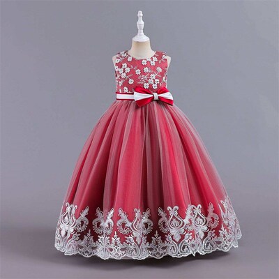 New Childrens Clothing Childrens Dress Flower Mesh Princes