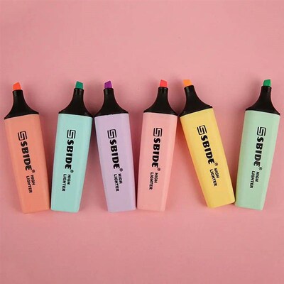 Macaron Color Pastel Highlighters Painting Stationery Highli