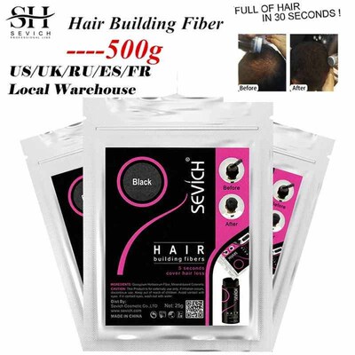 Sevich 500g Refill Hair Fiber Anti Hair Loss Product 10Color