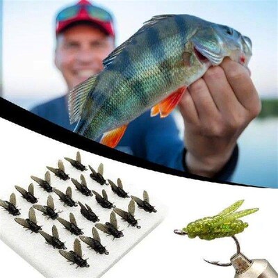 Simulated Bait Lure 20PCS Fly Fishing Hook Realistic Dry