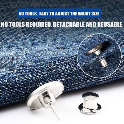 4/8/12Pcs Metal Detachable Jeans Buttons Snap Fastener Sewin