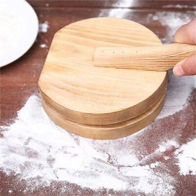 1pc Wooden Manual Dough Press Roller, Corn Tortilla