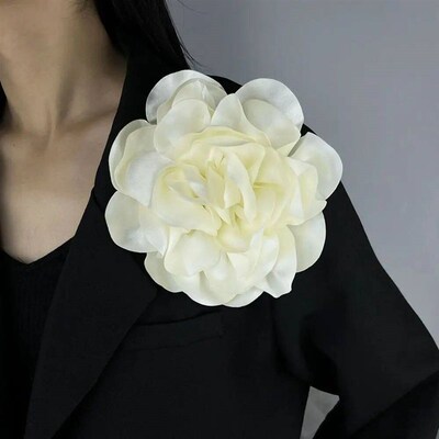14/19cm Fashion Large Flower Brooch Colorful Satin Fabric Fr