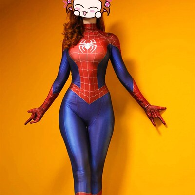 Adult Kids Woman Girls PS Game Spiderman Superhero Cosplay