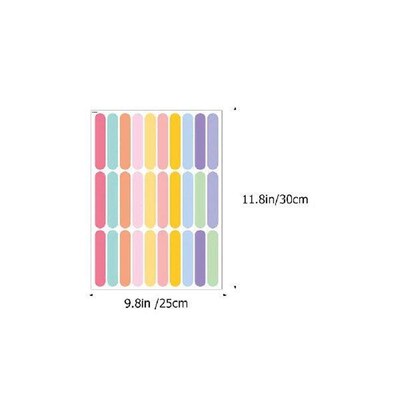 8 Sheets Color Stripes Wall Stickers for Children Adorable