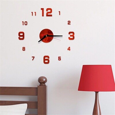 Mini Home Wall Clock 3D DIY Acrylic Mirror Stickers For Home