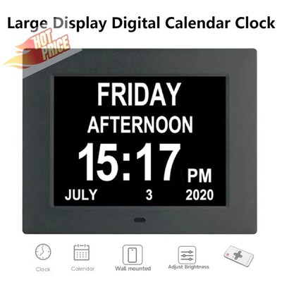 8 Inch Alarm -Dementia Clock With Custom Reminders& Large Di