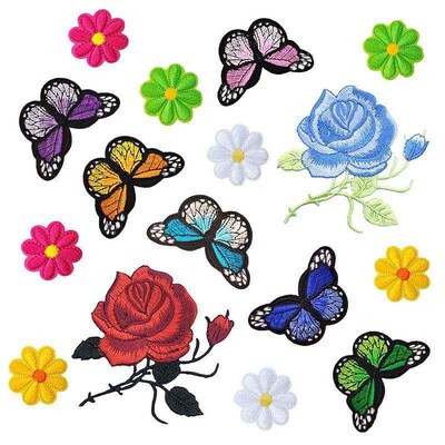 10PCS Embroidery Daisy Sunflower Flowers Sew Iron On Patches