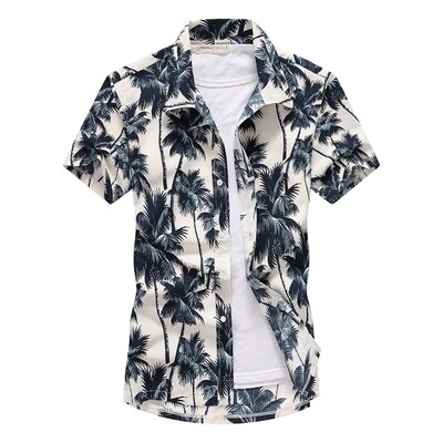 2023 Casual Floral Beach Mens Shirt Summer Short Sleeve Haw