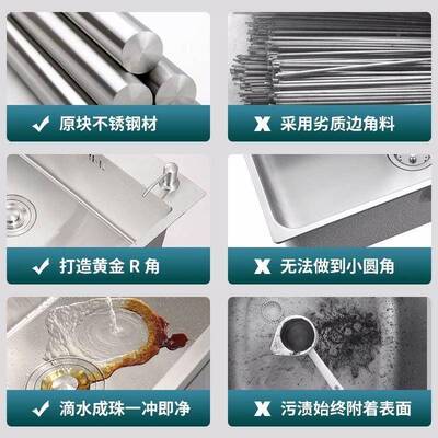 不锈钢加厚拉丝水30453槽大厨台单槽家用房上洗水池碗洗菜盆大水