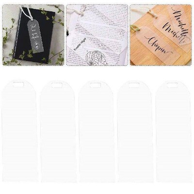 20 Pcs Transparent Blank Bookmark Page Marker DIY Bookmarks