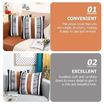 2 Pcs Printed Pillow Cover Sofa Case Decorative Pillows