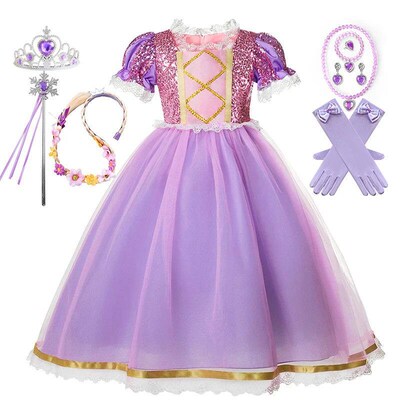 Tangled Magic Hair Princess Rapunzel for Girls Costume Kids