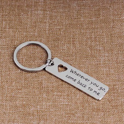 Wherever You Go Come Back To Me Keychain Travel Keychain Boy