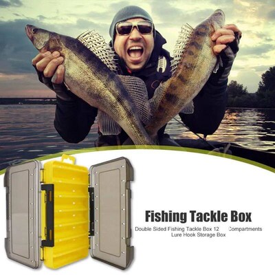 Double Sided Fishing Box 12 Compartments Waterproof Bait Lur