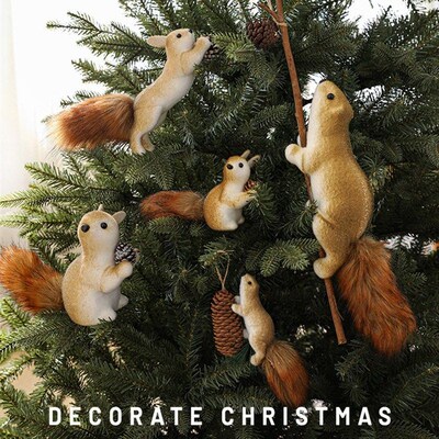 squirrel Christmas tree decorations Pinecones Xmas Ornament