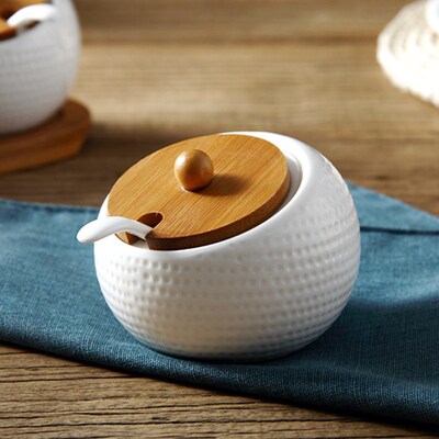 Ceramic Seasoning Jar Three-piece Set Seasoning Box Set Hous