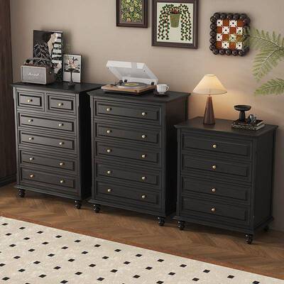 美式实木斗柜四客厅卧室家用储柜XMC5563餐柜法式复古物五六边斗