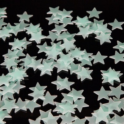 50pcs 3D Stars Glow In The Dark Wall Stickers Luminous Fluor