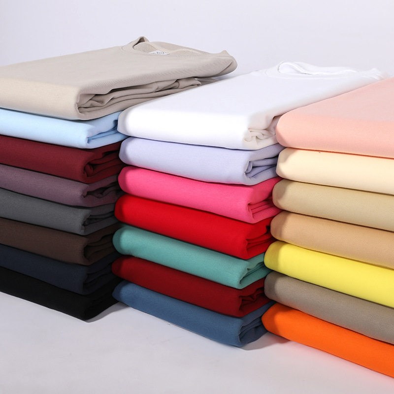 380g Large Terry Round Neck Sweater Shoulder Drop Solid Colo