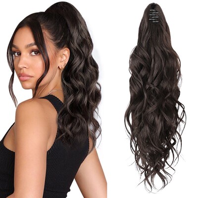 Synthetic Wig Wig Piece Long Curly Hair Wig Grab Clip Horset