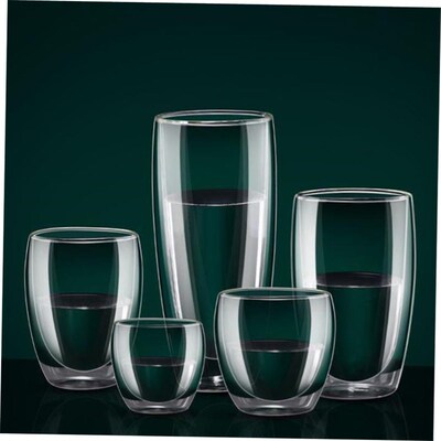 Glass Double Walled Heat Insulated Tea Cup coffee mug 玻璃杯