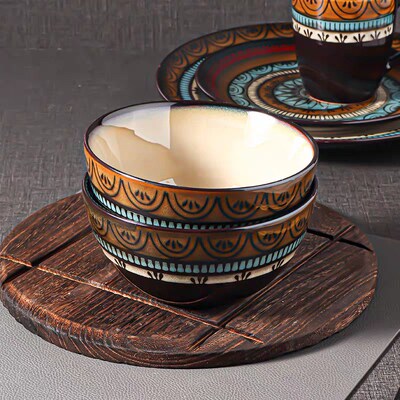 Retro ceramic tableware sets plates dishes mugs coffee cups
