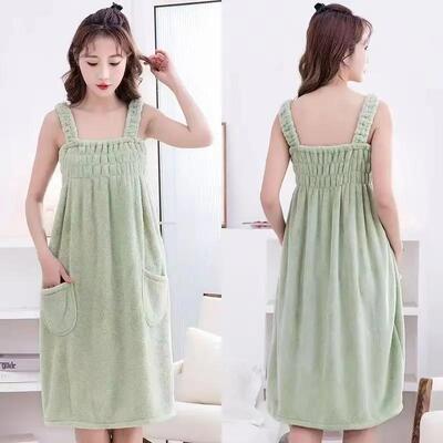Wearable bath skirt towel women velvet quick drying bathrobe