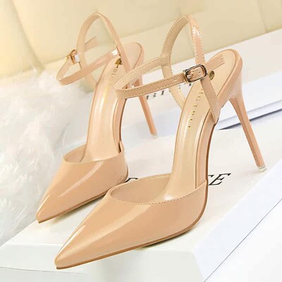 Shoes Fashion High Heels Shoes Patent Leather Woman Pumps Se
