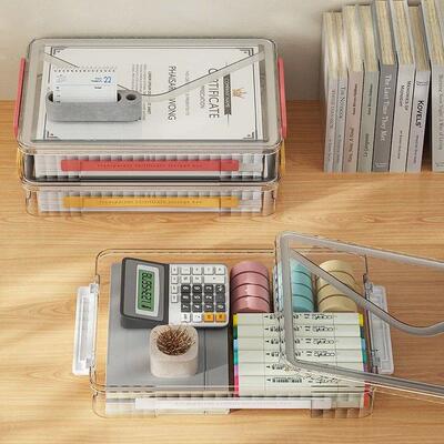 Household PET Transparent Document Storage Box Simple Plasti
