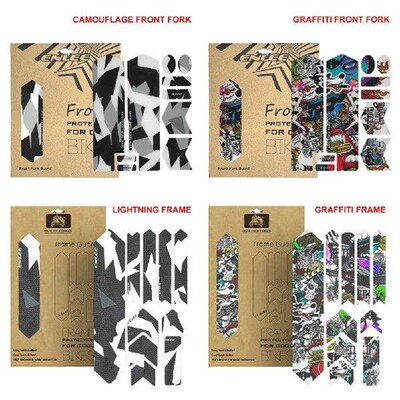 3D Bicycle Front Fork Protective Stickers Mountain Road