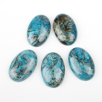 2pcs/Bag 18 Colors Natural Stone Cabochons 20x30x7mm Oval Pa