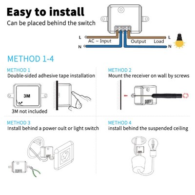 Self generating RF433 remote control switch can be attached