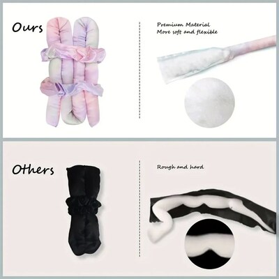 Heatless Curling Rod Set Headband No Heat Silk Curls Ribbon