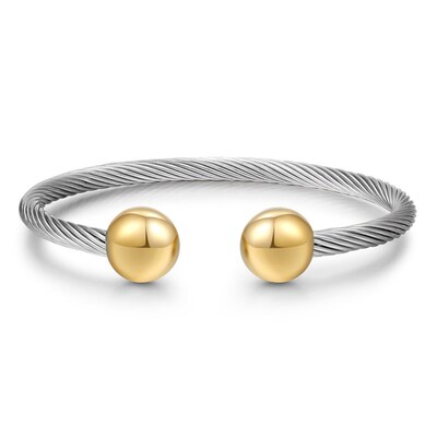 New Brand Bangle Gold Color Stainless Steel Bangle For