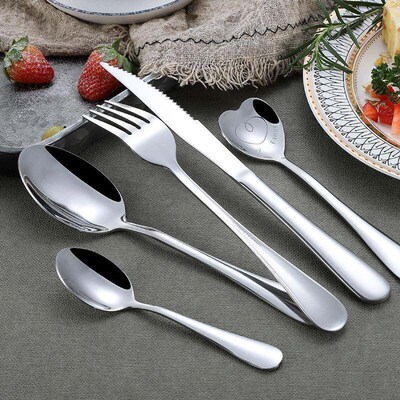Dinnerware Set Stainless Steel Black Cutlery Set Dinner Serv