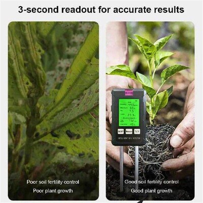 6 in 1 Digital Soil Tester LCD Backlight Temperature
