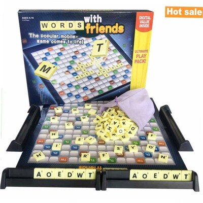 Scrabble Board Puzzles Game Jigsaw-Words Spelling-Table Kids