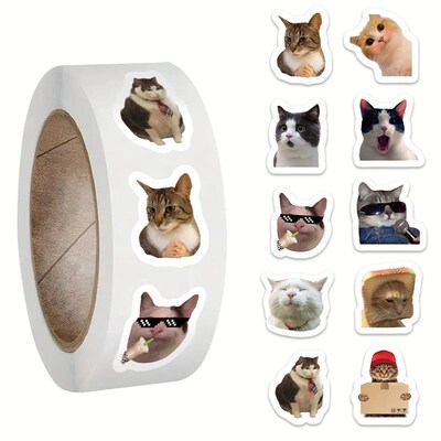 100-500pcs Cartoon Meme Cat Stickers For School Reward Stick