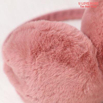 Winter Warm Ear Muffs Girl Fluffy Fold Burger Shape Children