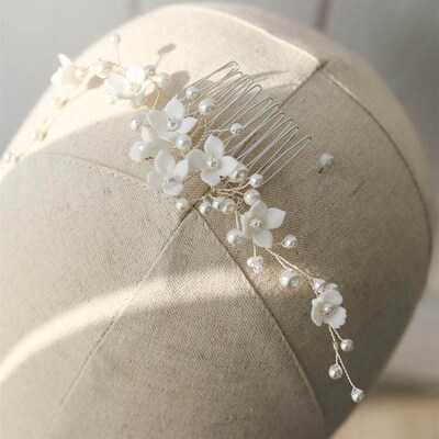 Wedding Accessories Porcelain Flower Floral Hair Combs Pins