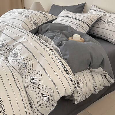 Cotton Bedding Set Striped Bed Sheet Duvet Quilt Cover sets
