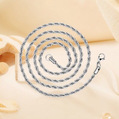 European Fashion Hip Hop Metal Stainless Steel Twisted Chain