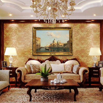 手绘欧式客厅装饰画手工玄关挂画印象威尼斯油画水城建筑风景N227