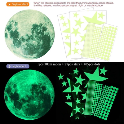 435pcs/set Luminous Moon Stars Dots Wall er Kids Room Bedroo